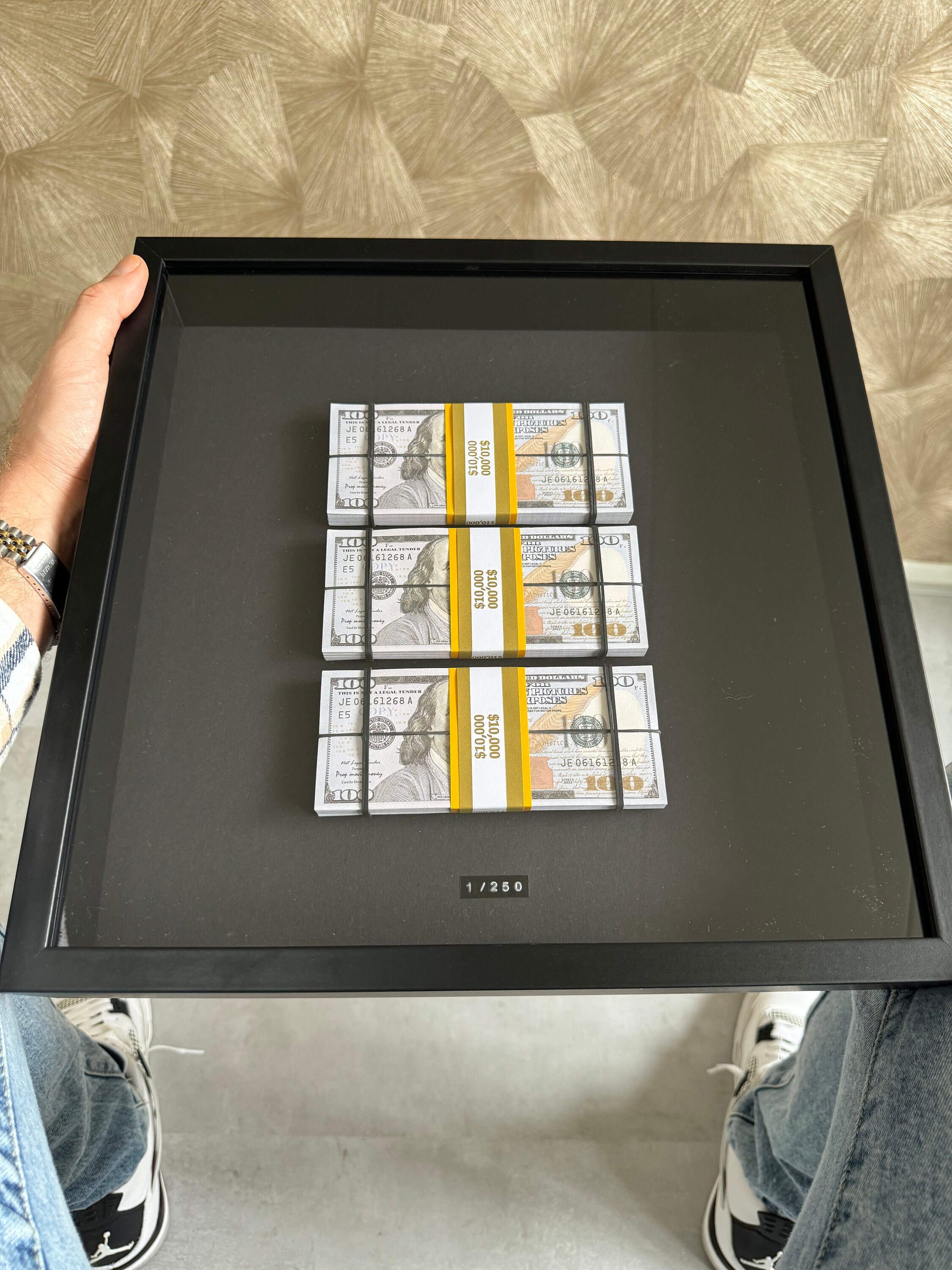 30K Triple Stack Money Frame - USD Edition | Money Art | Home Decor ...