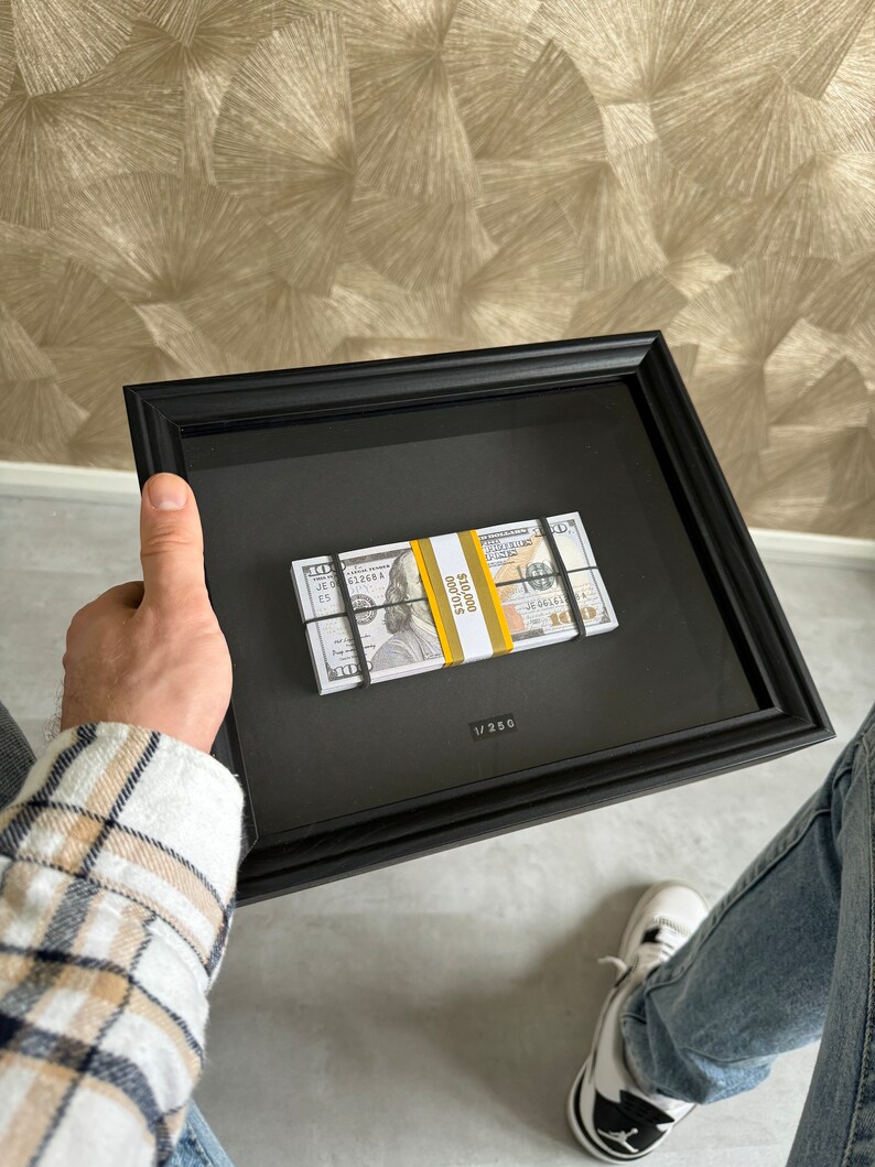 10K Stack Money Frame - USD Edition | Money Art | Home Decor | Office ...
