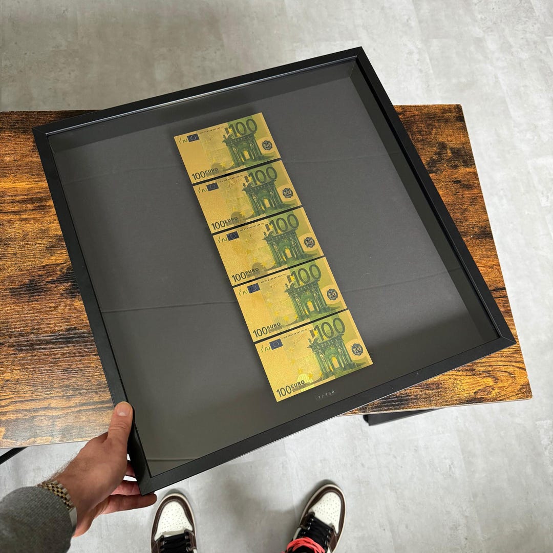 5x 100 Euro Money Frame Gold | Money Art | Home Decor | Office Art ...