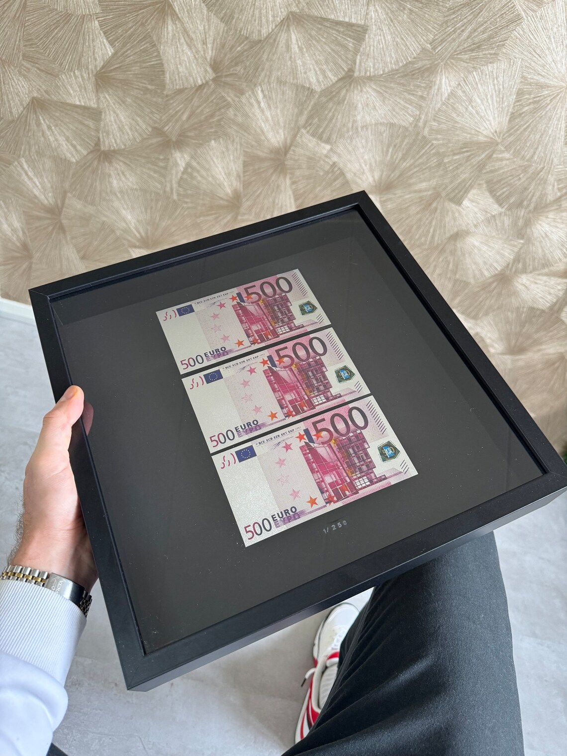 Silver Plated Triple 500 Euro Bill Frame Money Art Home Decor Office ...