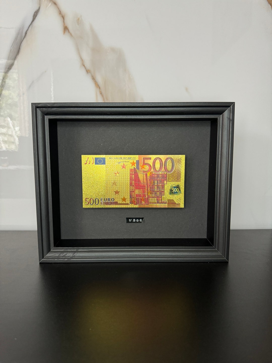 Gold Plated Single 500 Euro Bill Frame Money Art Home Decor Office Art ...