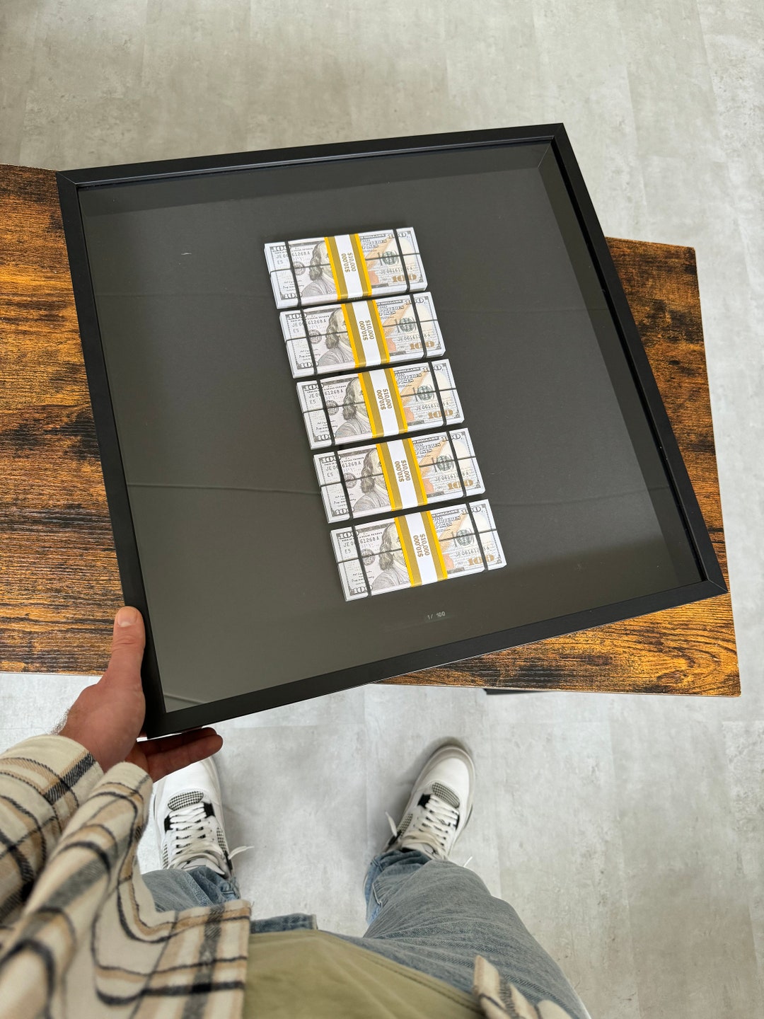 50K Five Stack Money Frame - USD Edition | Money Art | Home Decor ...
