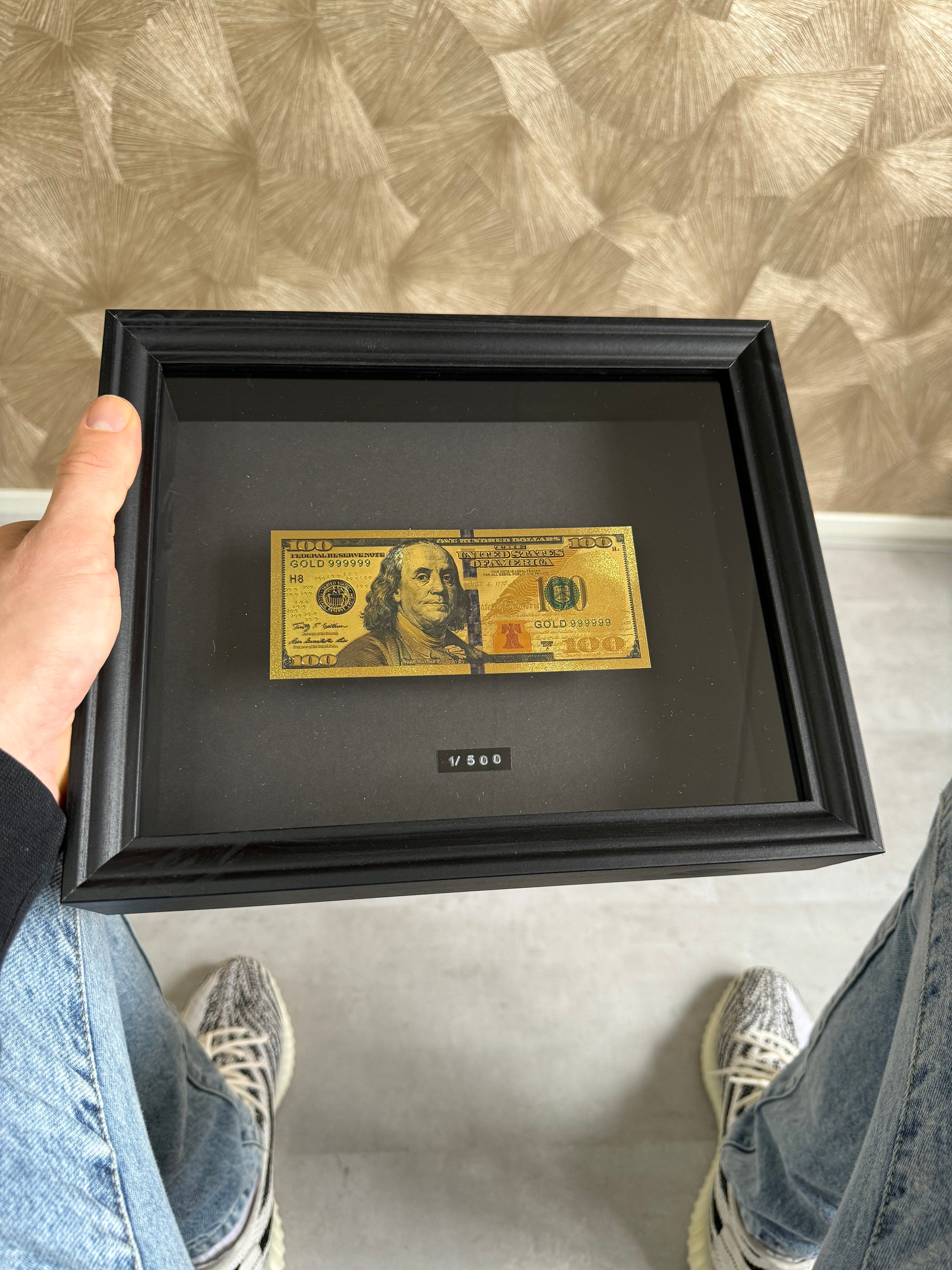Gold Plated Single 100 Dollar Bill Frame Money Art Home Decor Office ...