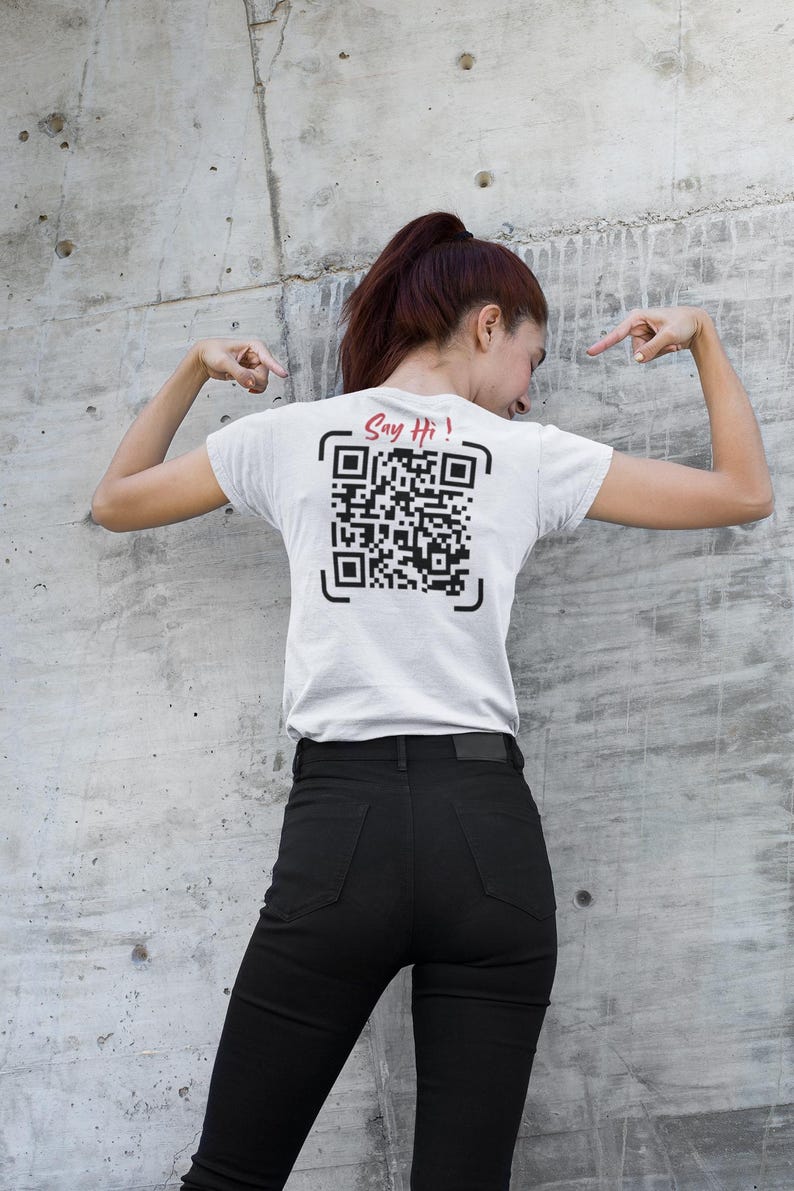 Unisex QR Code Shirt “say Hi!” – Interactive Festival T-shirt With ...