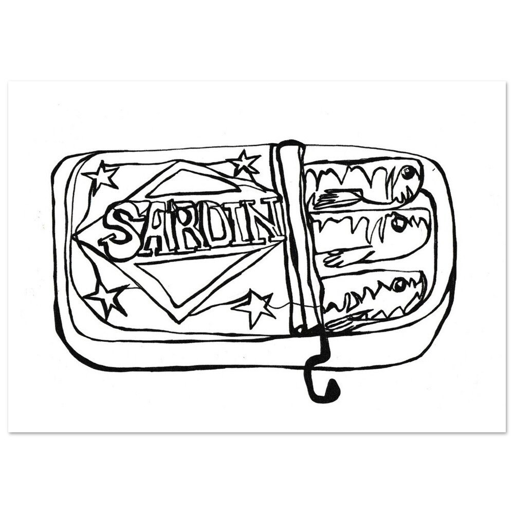 Sardines Line Drawing Art Poster Print - Etsy