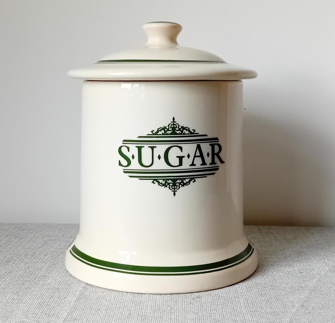 The 1869 Victorian Pottery Sugar Container, Lettering and Decorative ...