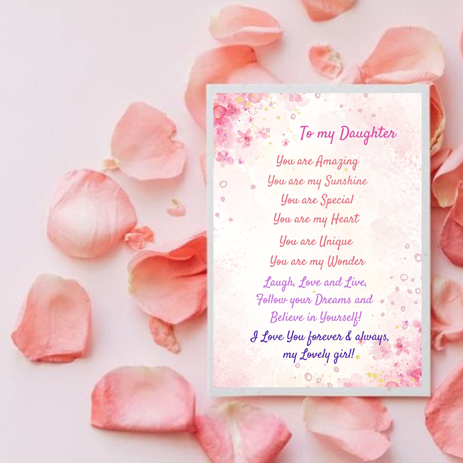 Special Poem Print For Daughter To My Daughter I Love You To My