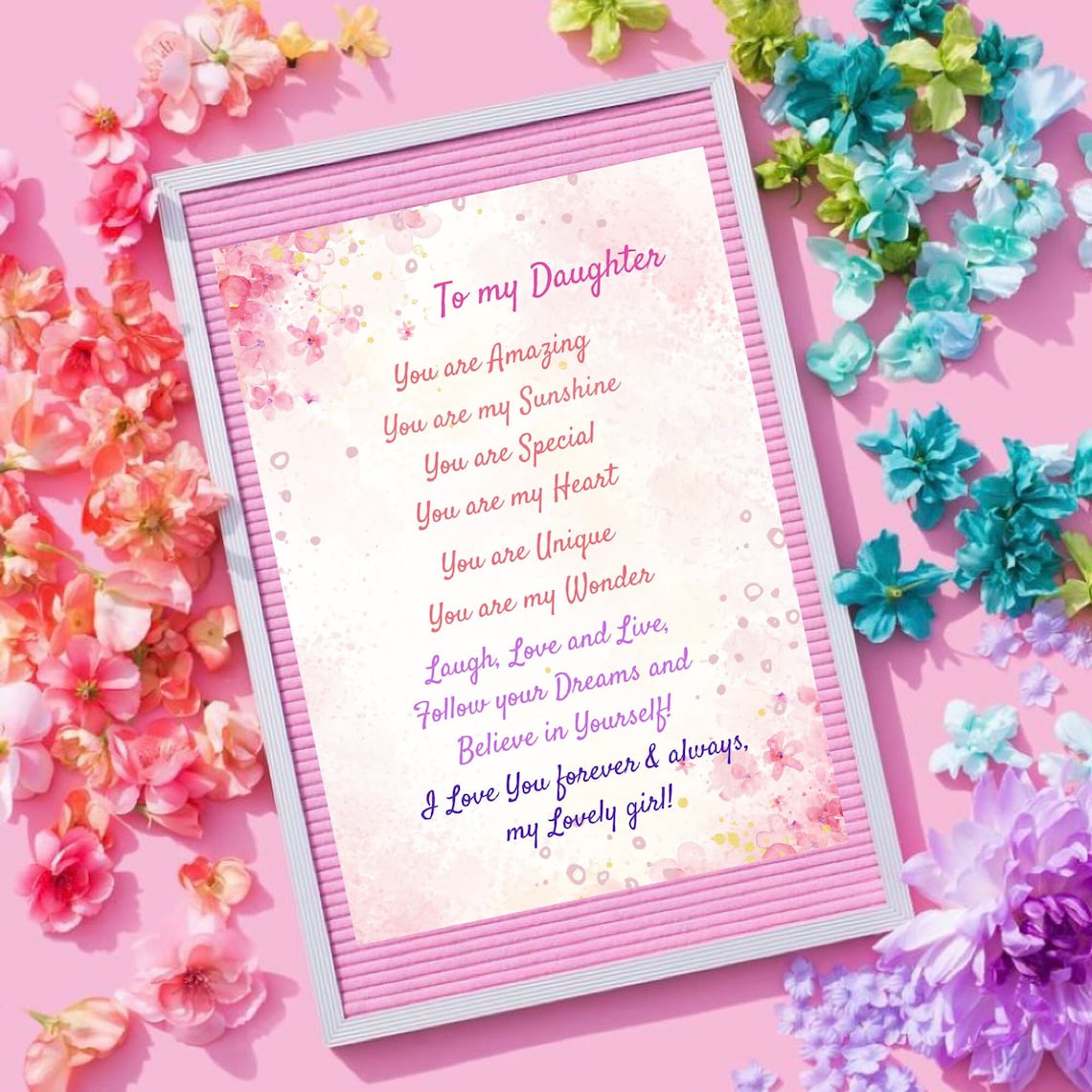 Special Poem Print for Daughter - to My Daughter I Love You - to My ...