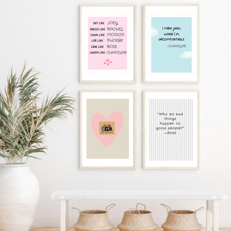 Set of 4 Posters Friends TV Show Quotes Friends TV Sitcom Printable ...