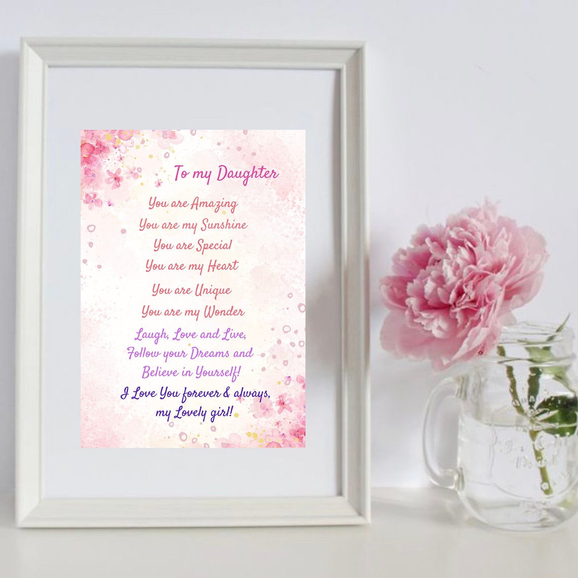 Special Poem Print for Daughter to My Daughter I Love You to My ...