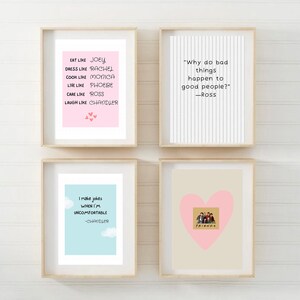 Set of 4 Posters Friends TV Show Quotes Friends TV Sitcom Printable ...