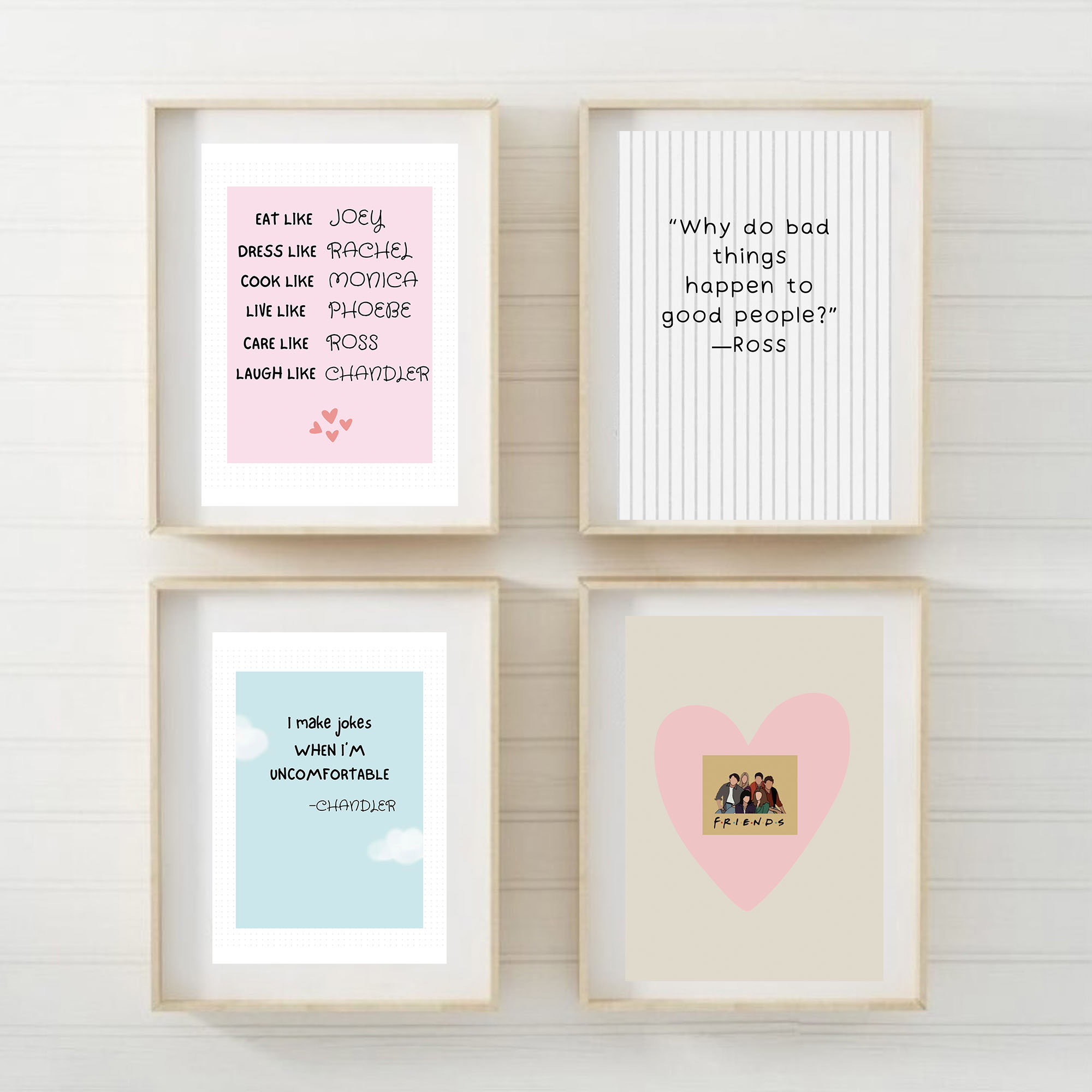 Set of 4 Posters Friends TV Show Quotes Friends TV Sitcom - Etsy