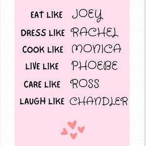Set of 4 Posters Friends TV Show Quotes Friends TV Sitcom Printable ...