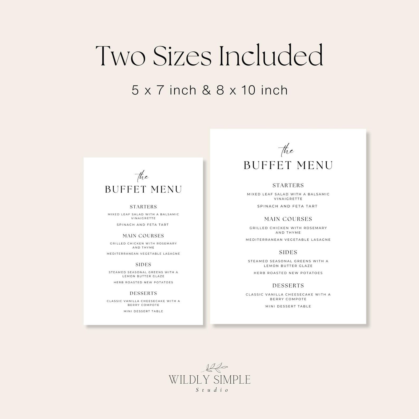 Food Menu Buffet Sign Wedding, Simple Minimal, Reception Dinner Table ...