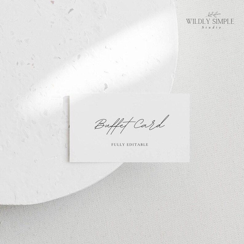 Wedding Buffet Menu Cards, Printable Food Labels, Elegant Script Decor ...