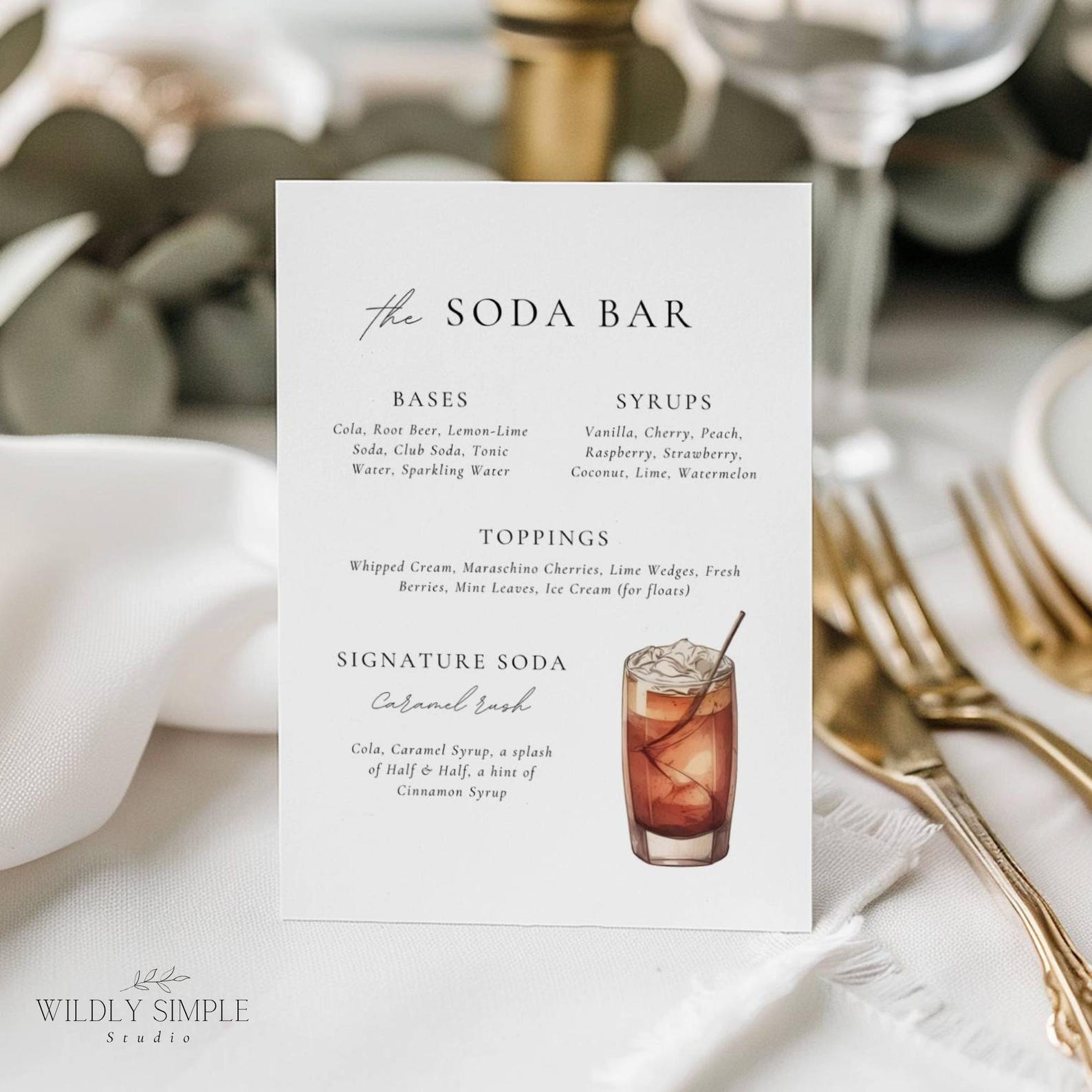 Soda Bar Menu for Wedding, Dirty Mocktail Signature Drink Sign ...