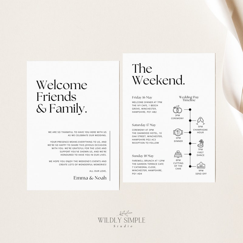 Wedding Welcome Note - Etsy