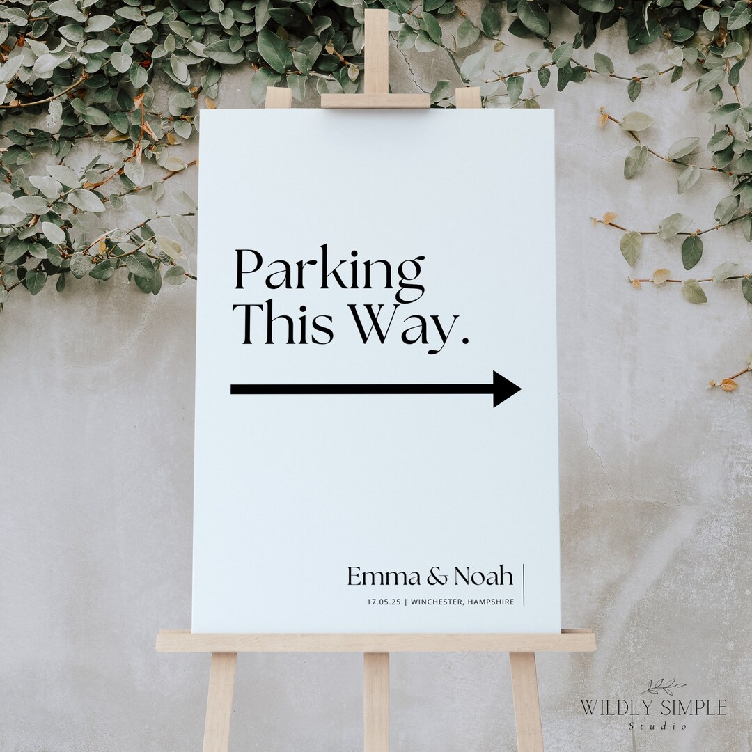 Wedding Parking, Direction Ceremony Sign, Wedding This Way Poster ...