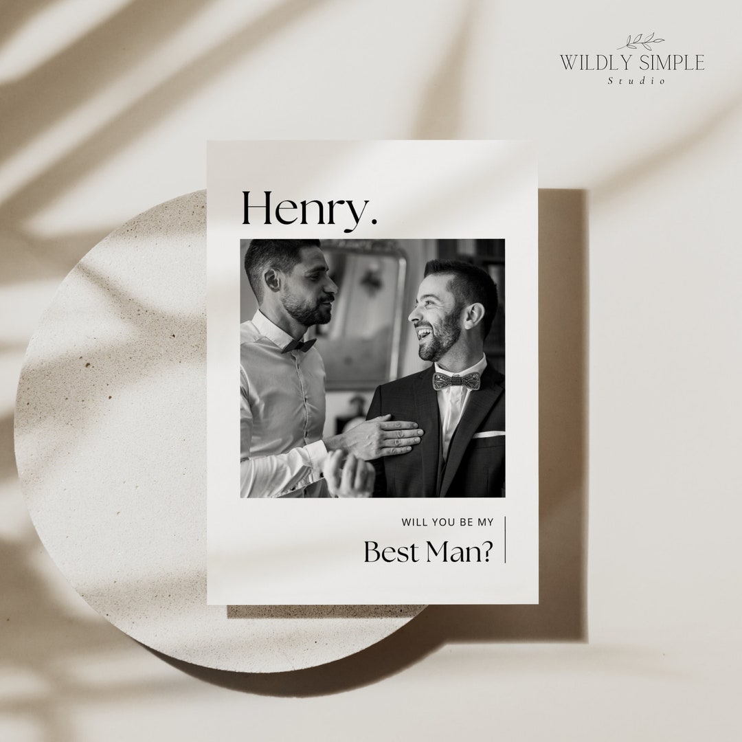 Best Man Invite Card, Will You Be My Best Man Card With Photo, Wedding ...