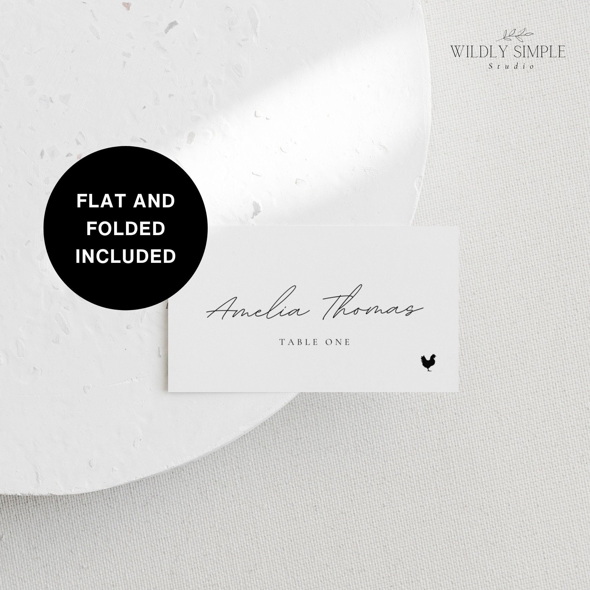 Place Card With Meal Indicator, Wedding Food Choice Icons, Name Card ...