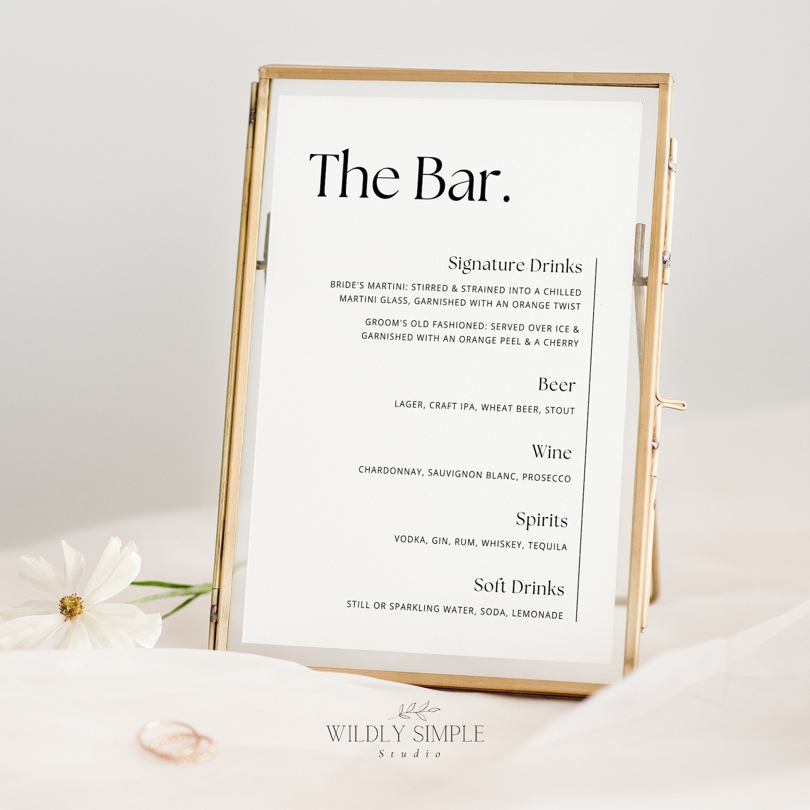 Cash Bar Menu, Wedding Drinks Menu, Beer and Wine, Signature Drinks ...