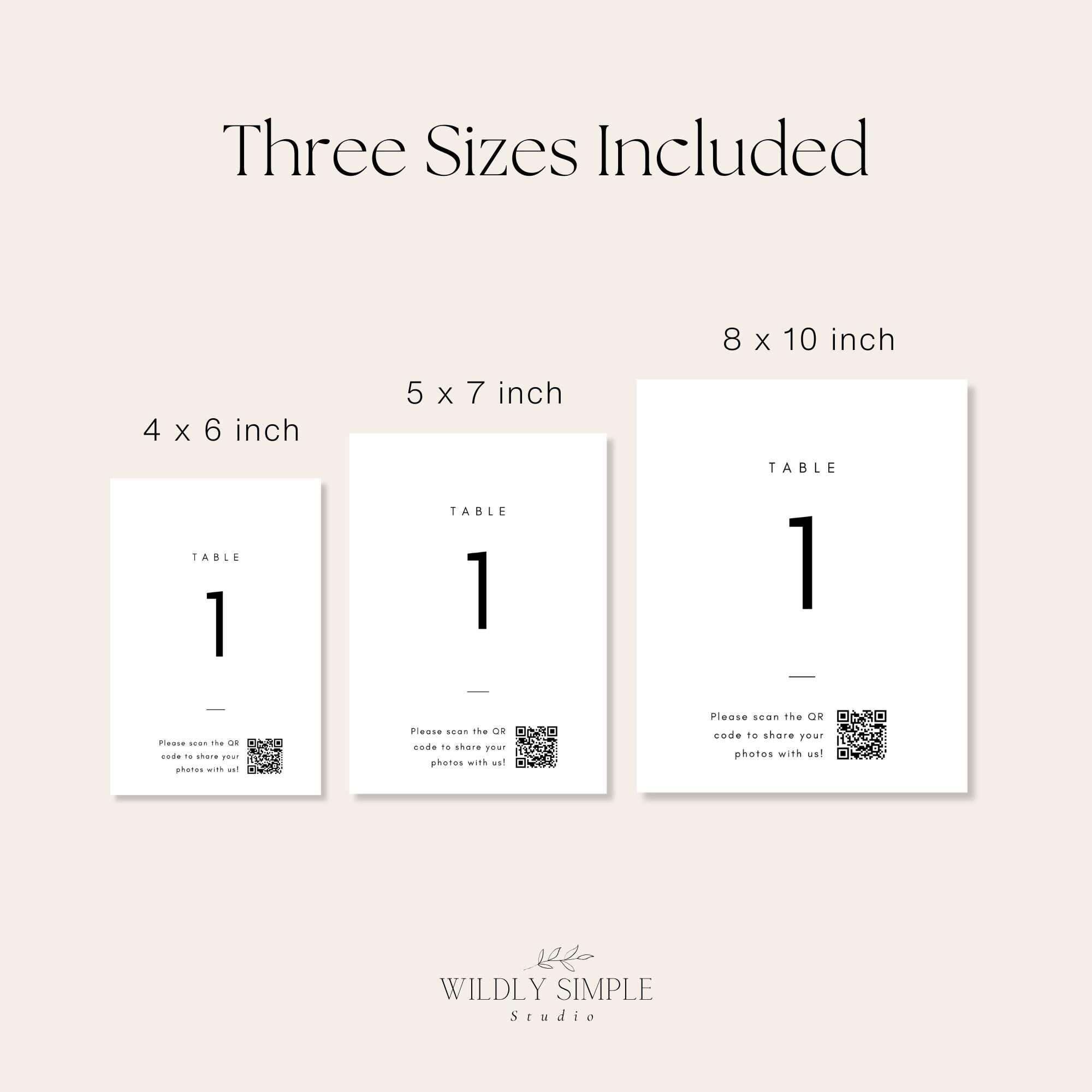 Table Number With QR Code, 1-30 Minimalist Wedding Seating Cards, Scan ...