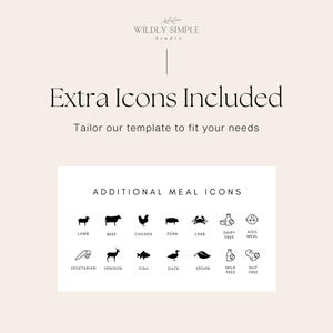 Place Card With Meal Indicator, Wedding Food Selection, Name Card With ...