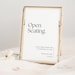 Open Seating Sign, Printable No Assigned Seating, Sit Anywhere, Modern ...