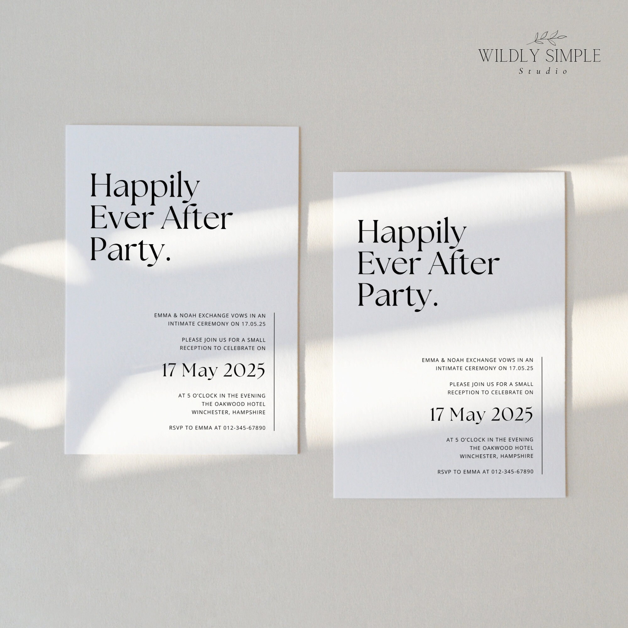 Happily Ever After Wedding Reception Invitation, Modern Minimalist ...