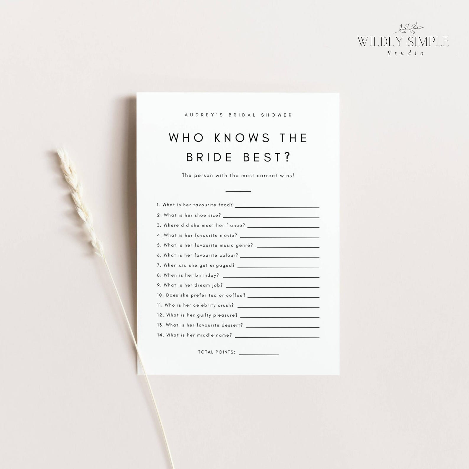 Who Knows the Bride Game, Printable Bridal Shower Activity, Fun Hen ...