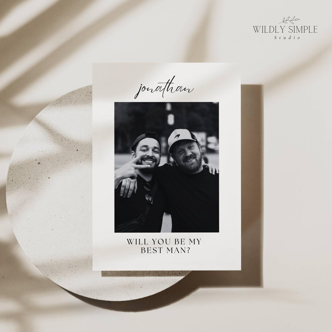Best Man Invite Card, Will You Be My Best Man Card With Photo, Wedding ...