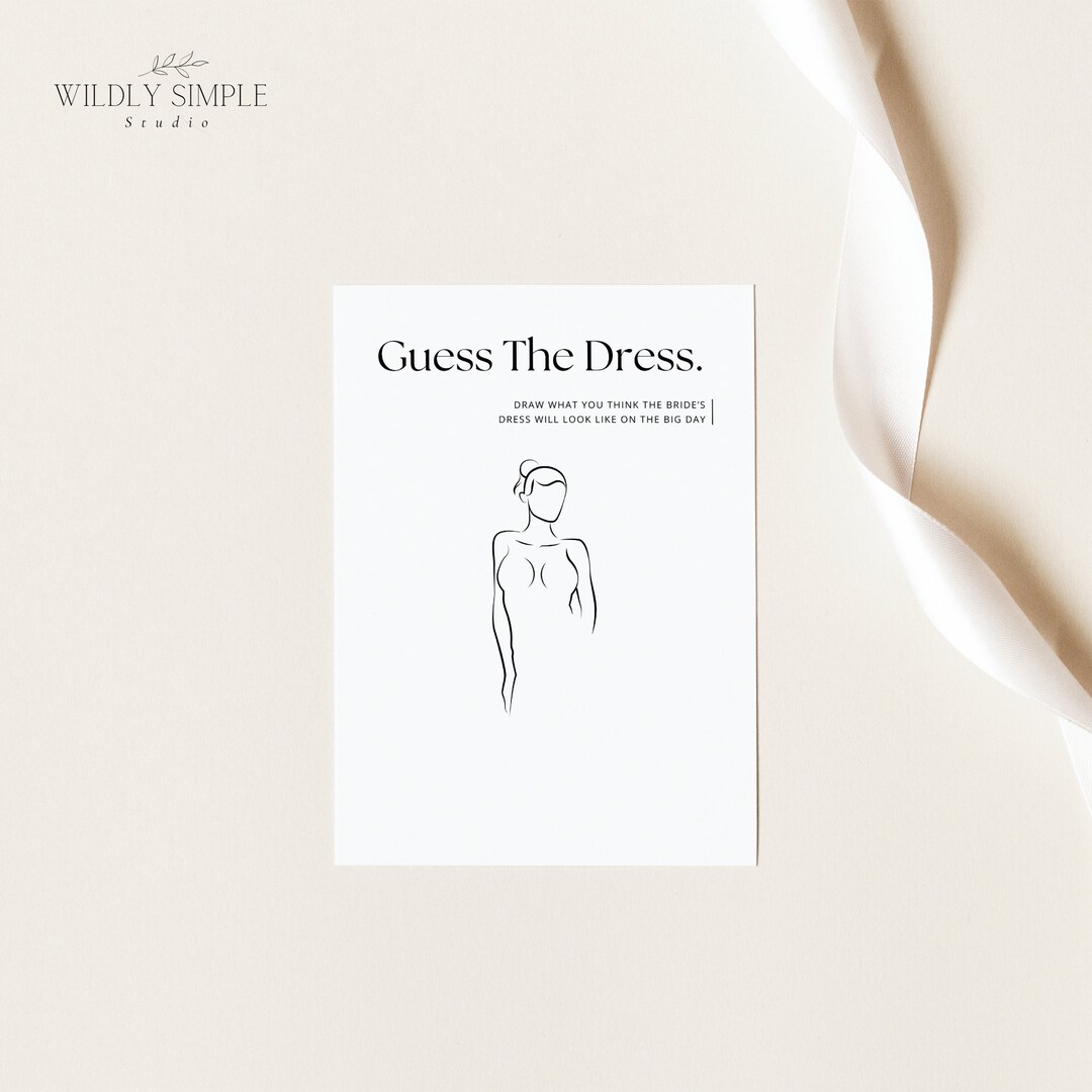 Guess the Bride's Dress, Guess the Dress Bridal Shower Game Card ...