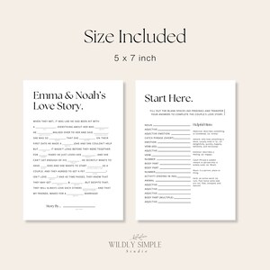 Wedding Love Story Game, Printable Reception Table Games, Fun Bridal ...