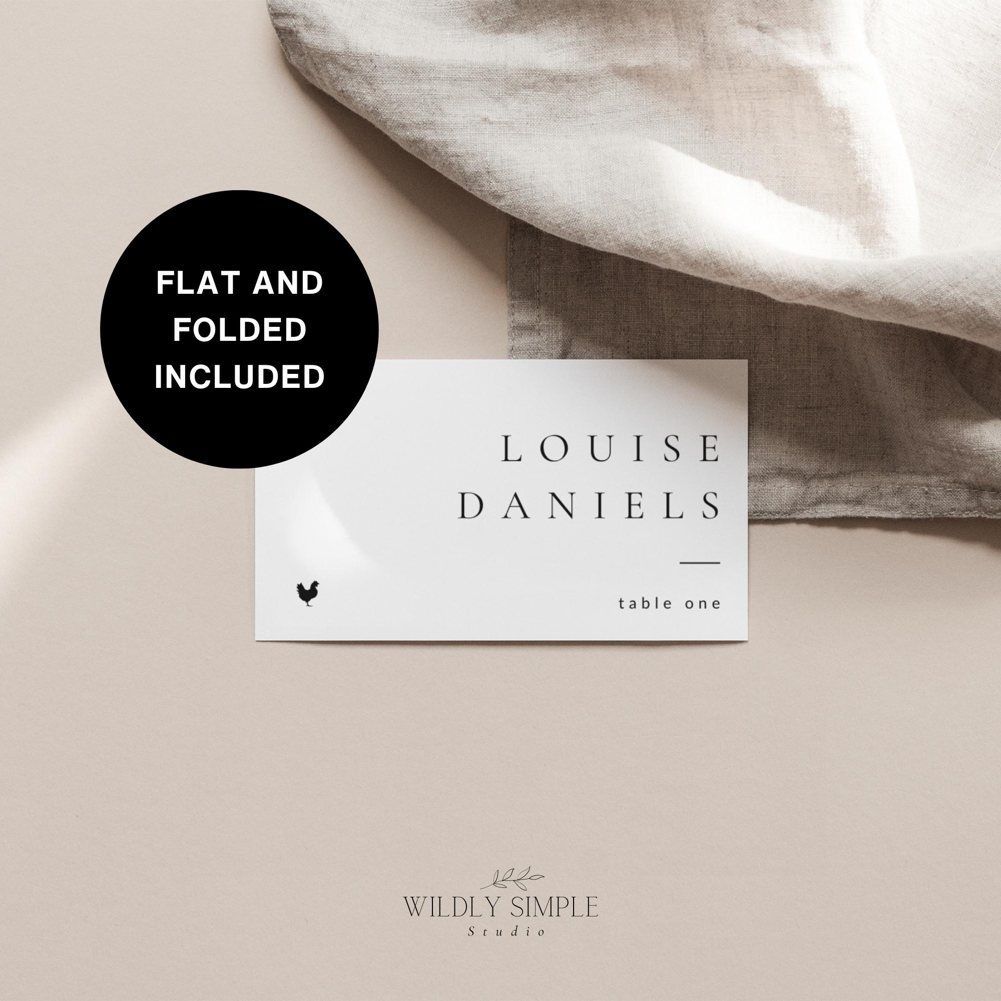 Place Card With Food Selection, Wedding Meal Choice Icons, Name Card ...