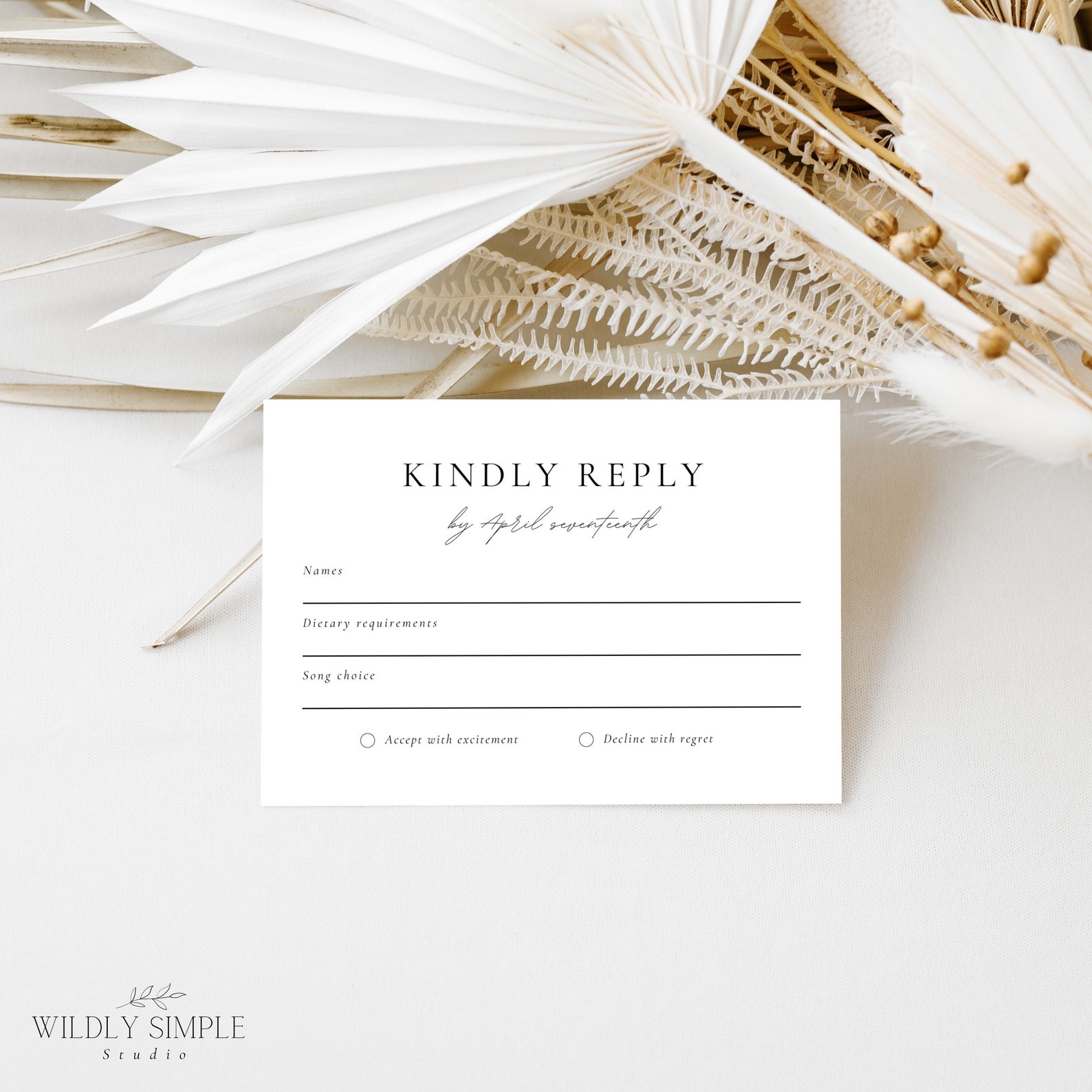 RSVP With Song Request, Elegant Wedding DJ Music Request, Guest Dietary ...