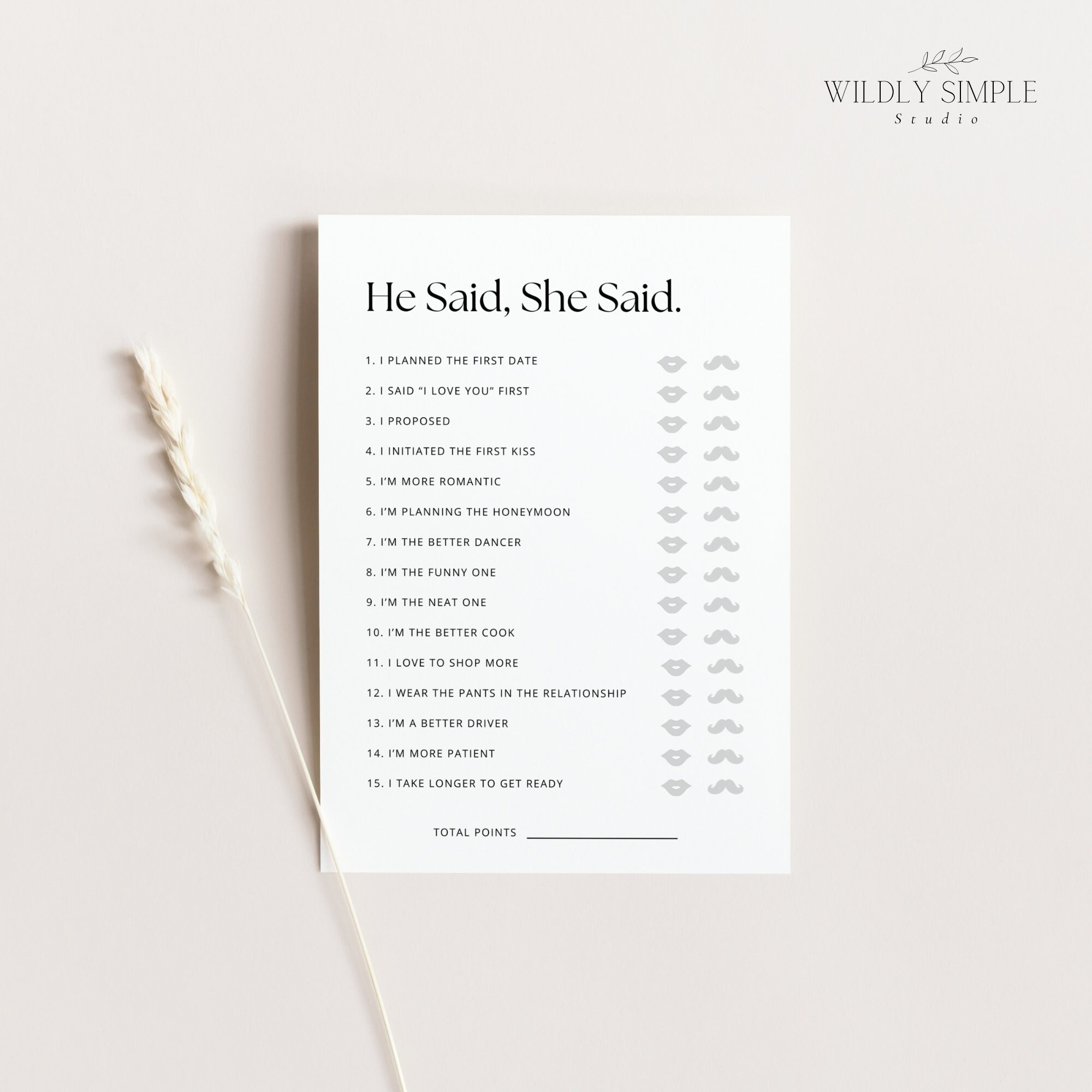 He Said She Said Game Cards, Guess Who Said It, Bridal Shower Game ...