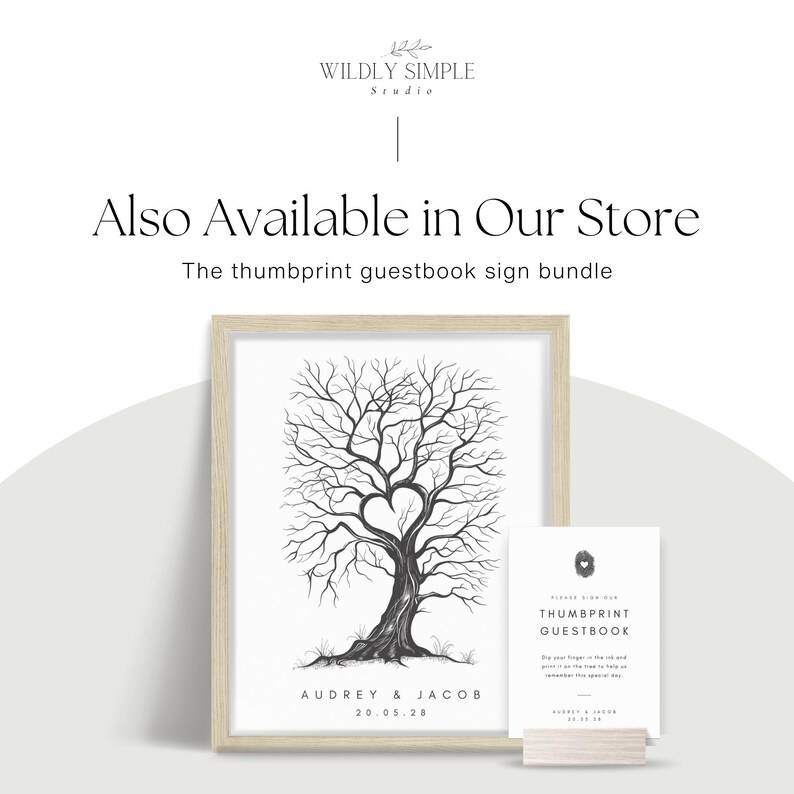 Thumbprint Tree Wedding Guest Book, Printable Finger Print Table Sign ...