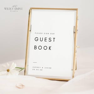 Sign Our Guestbook Template, Simple Modern Wedding Guest Book Sign ...