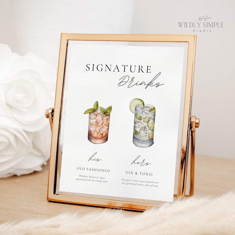 Signature Drink Sign - Etsy