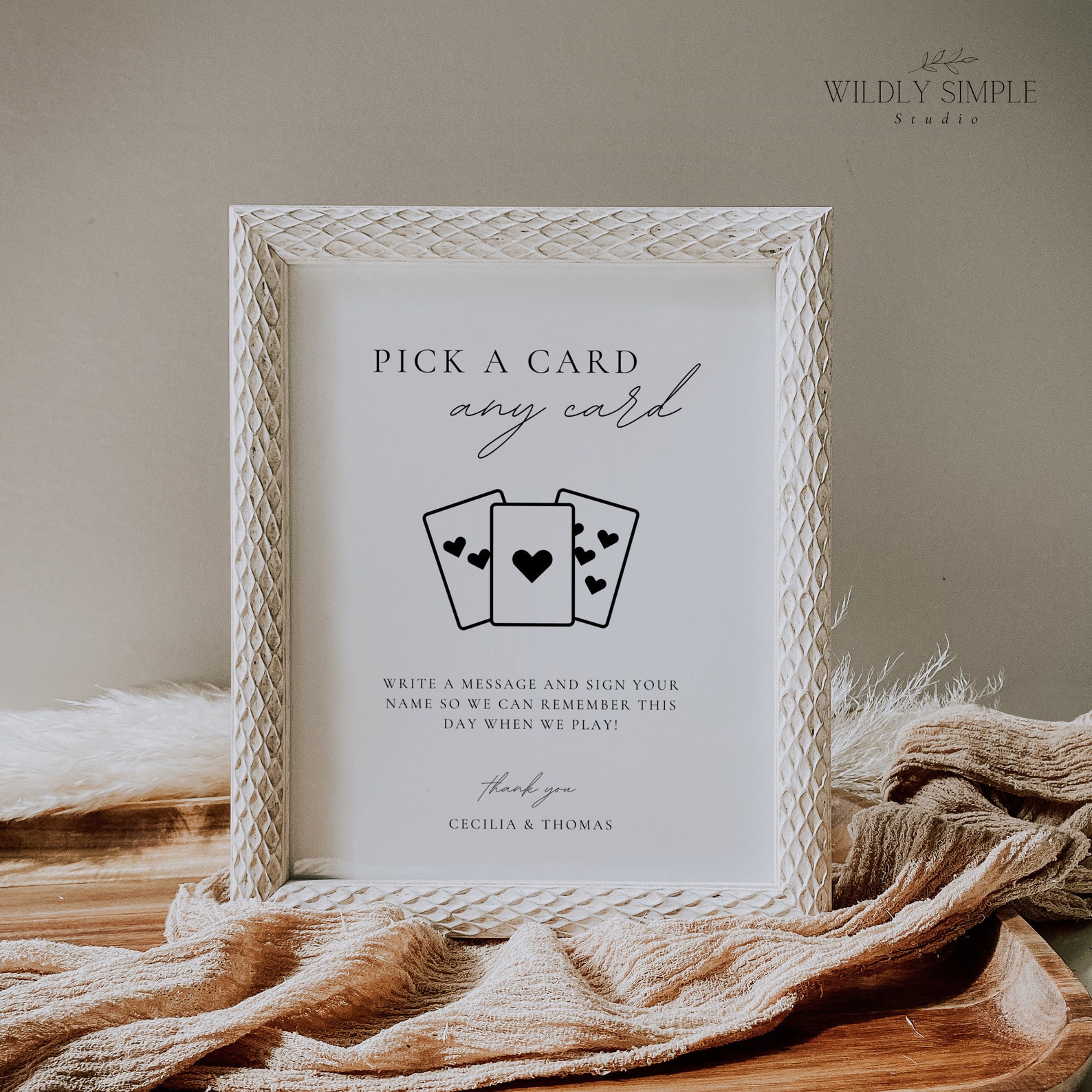 Playing Cards Wedding Guest Book Sign, Pick a Card Any Card, Unique ...