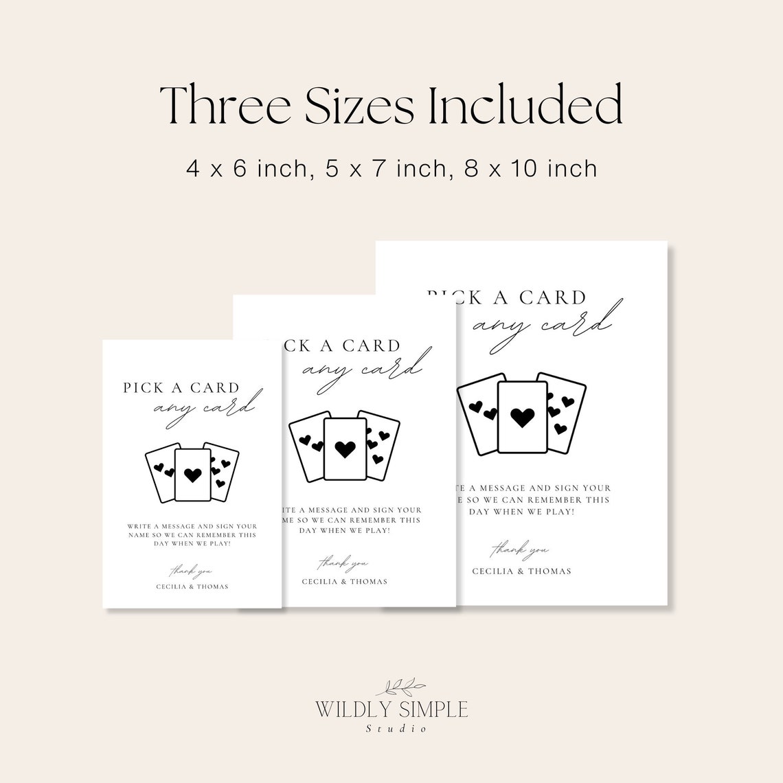 Playing Cards Wedding Guest Book Sign, Pick a Card Any Card, Unique ...