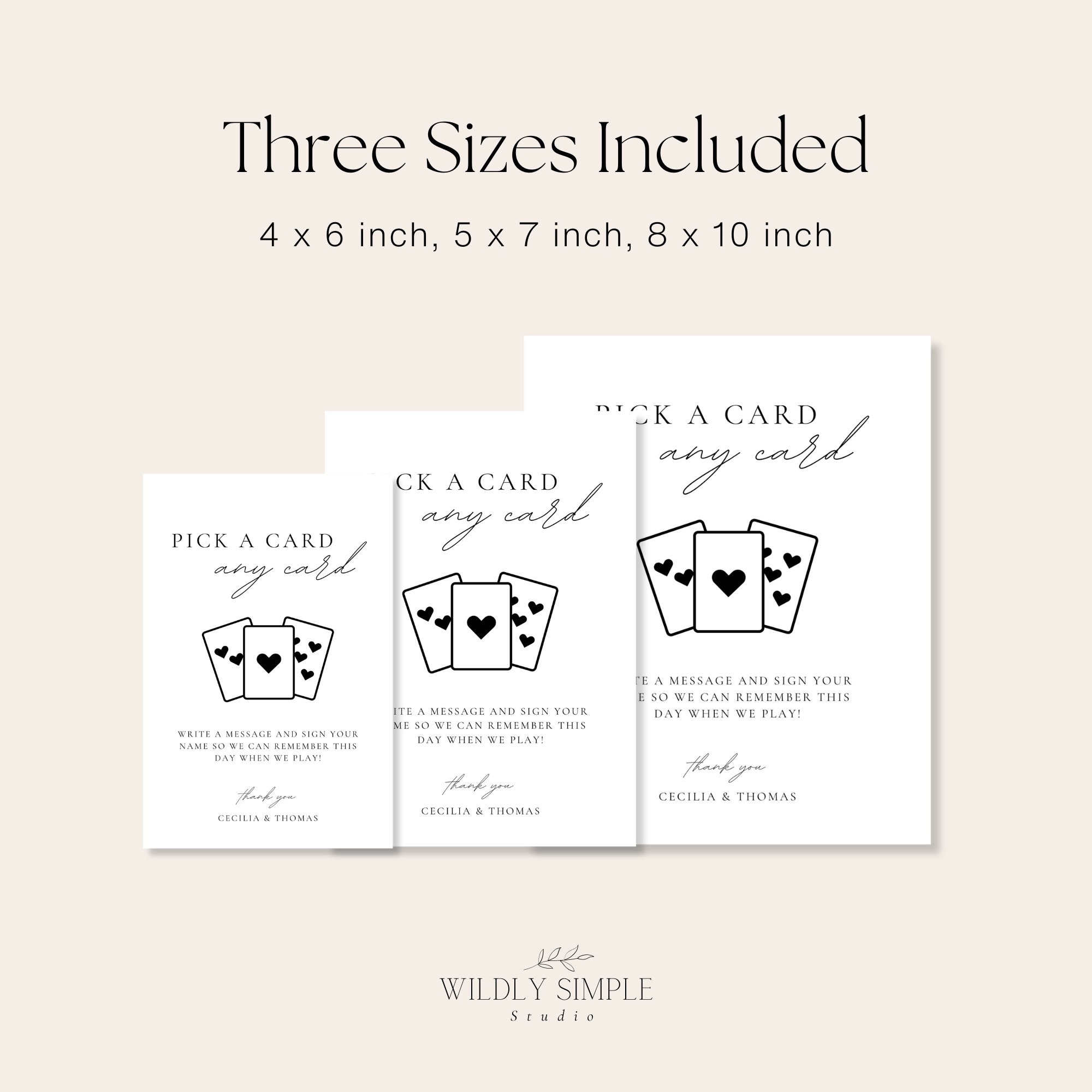 Playing Cards Wedding Guest Book Sign, Pick a Card Any Card, Unique ...