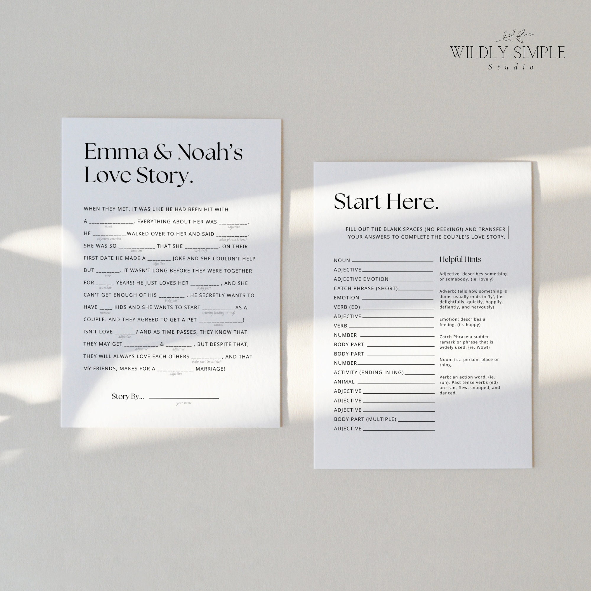 Wedding Love Story Game, Printable Reception Table Games, Fun Bridal ...