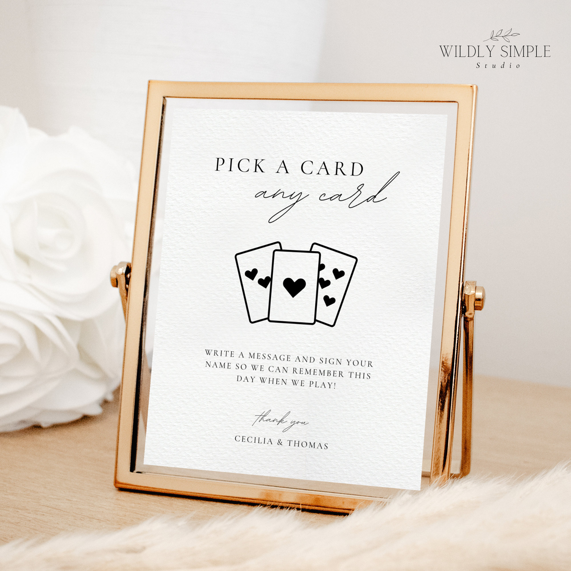 Playing Cards Wedding Guest Book Sign, Pick a Card Any Card, Unique ...