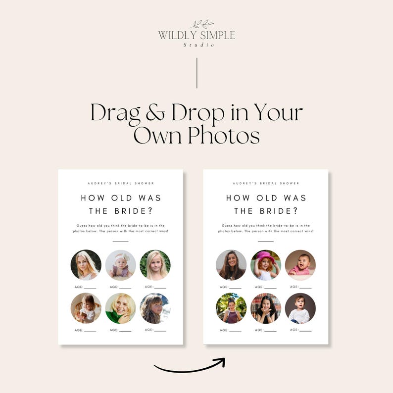 How Old Was the Bride Template, Modern Bridal Shower Game, Printable ...