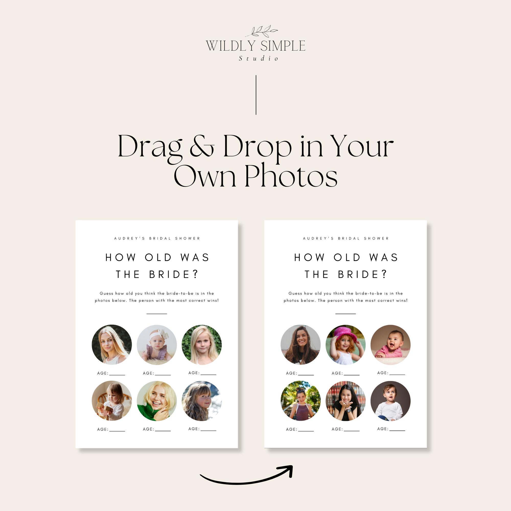 How Old Was the Bride Template, Modern Bridal Shower Game, Printable ...