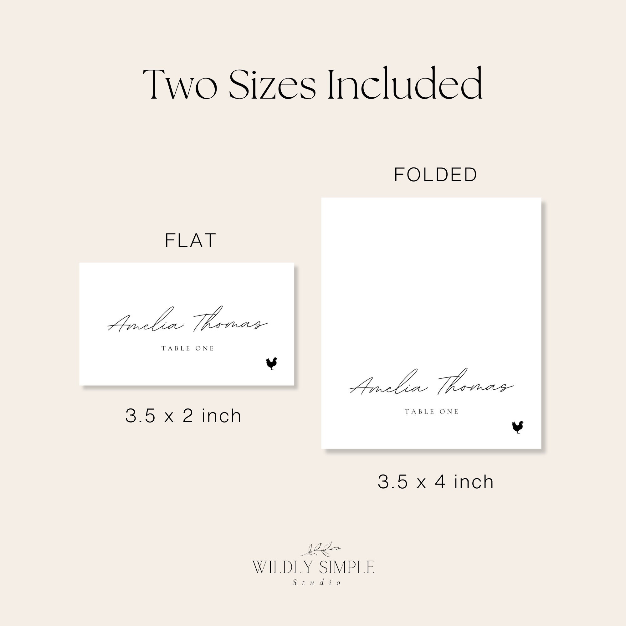 Place Card With Meal Indicator, Wedding Food Choice Icons, Name Card ...