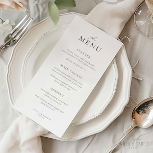 Menu and Place Card Combo, Elegant Dinner Party Set, Reception Table ...