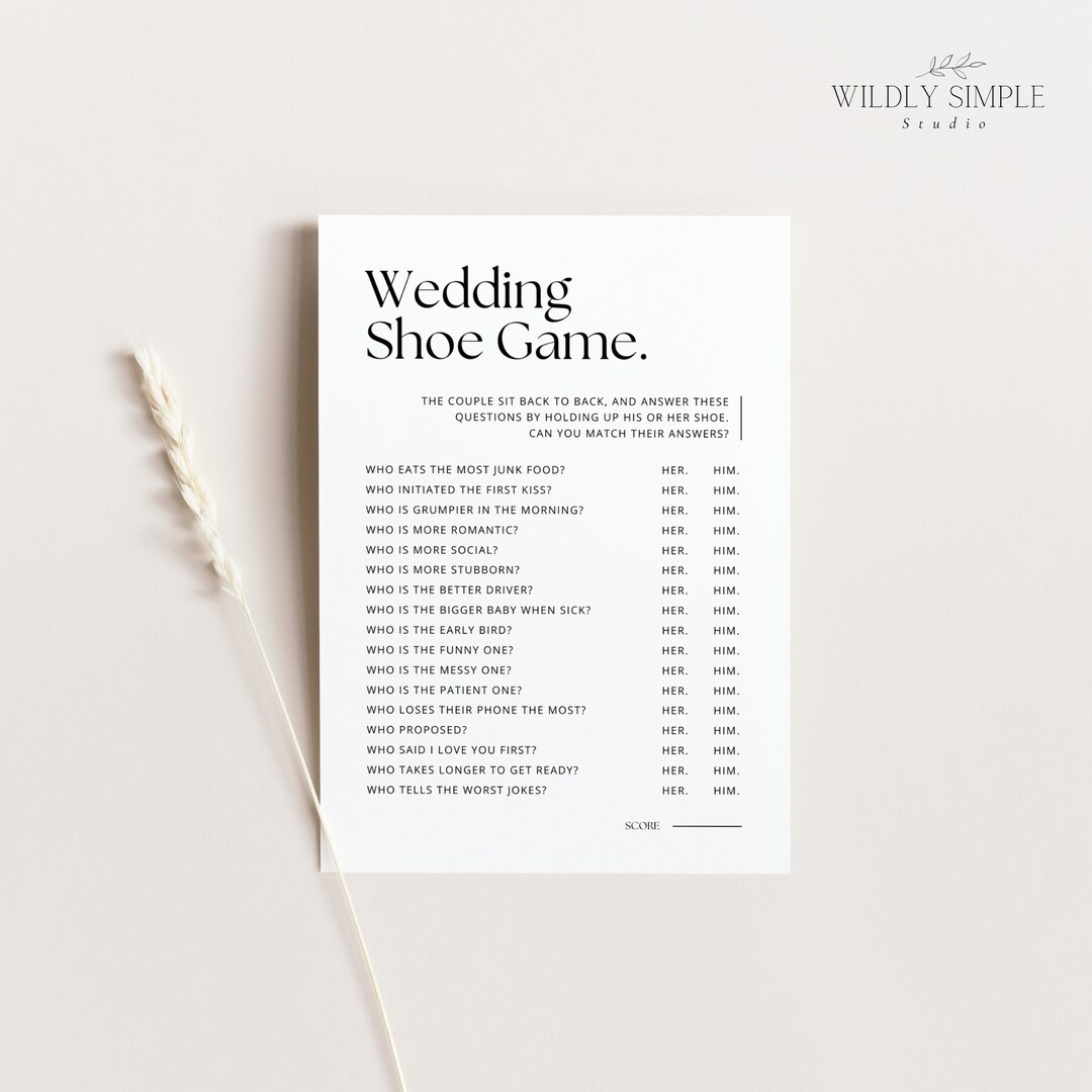 Editable Wedding Shoe Game, Couples Shower Game, Fun Bride and Groom ...