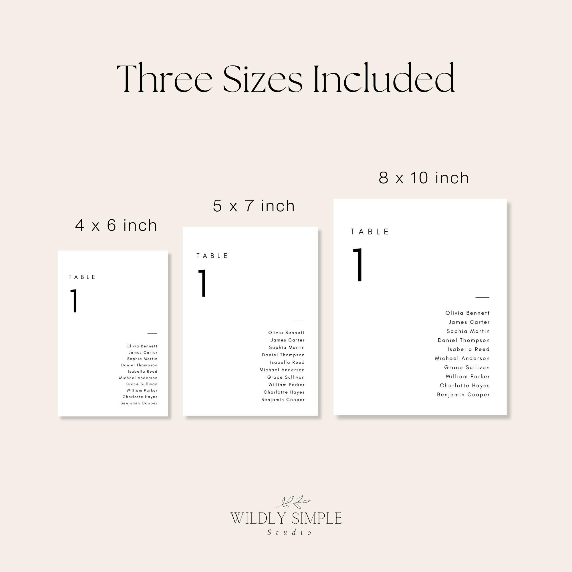 Table Numbers With Guest Names, 1-30 Personalised Seating Chart Cards ...